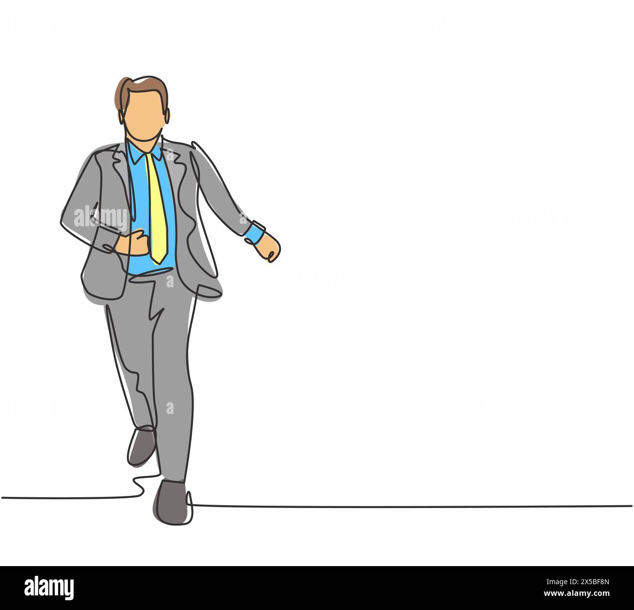 One single line drawing of businessmen wearing suit doing sprint race ...