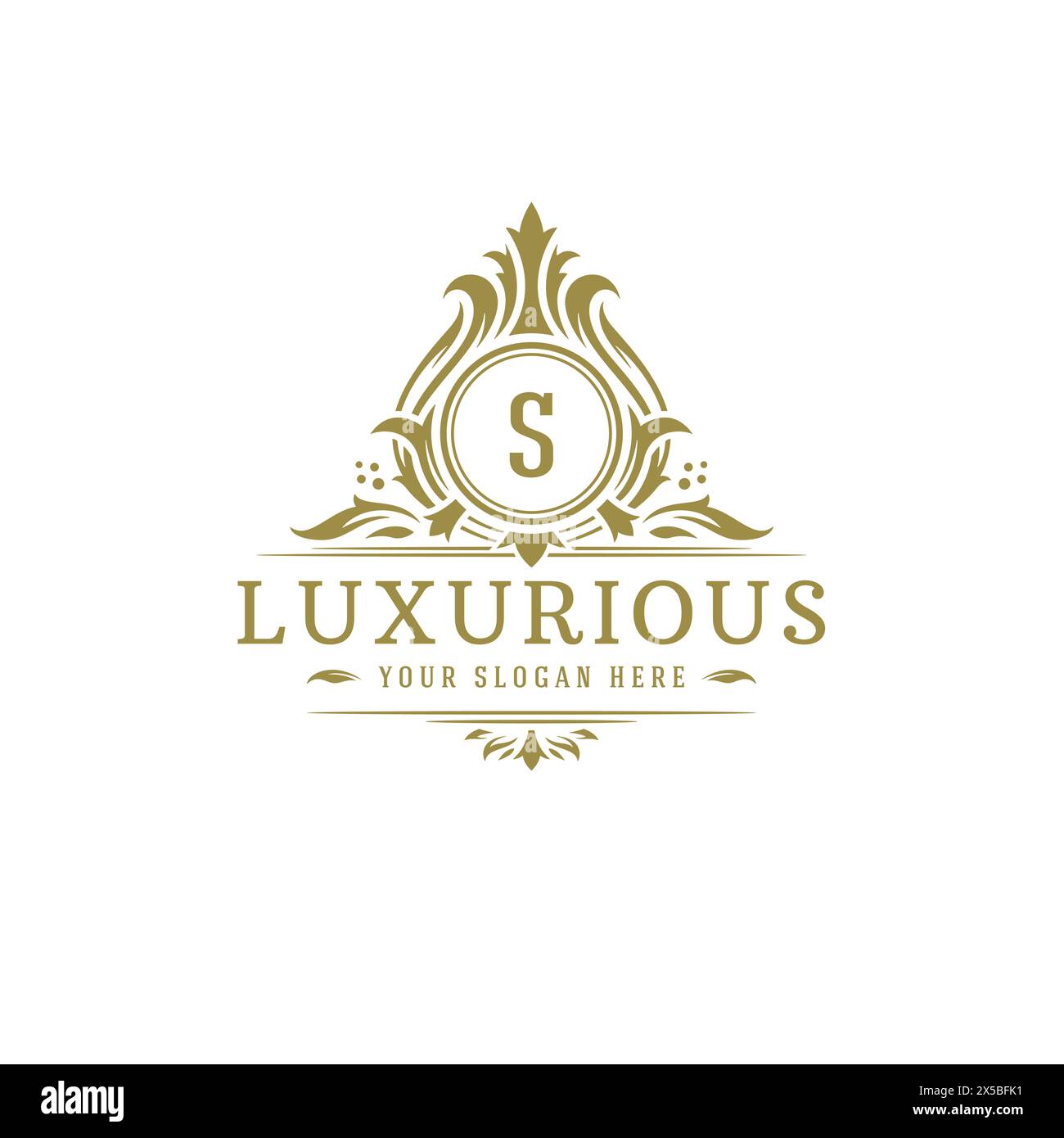 Luxury logo crest template design vector illustration. Royal brand ...