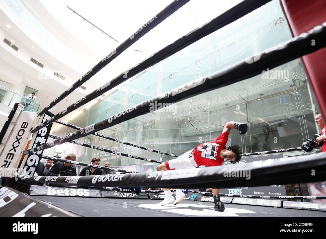 Moses Jolly, heavyweight boxer from Swansea during the public workout ...