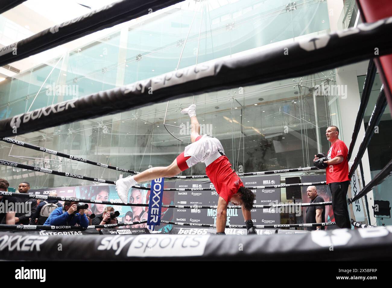 Moses Jolly, heavyweight boxer from Swansea during the public workout ...