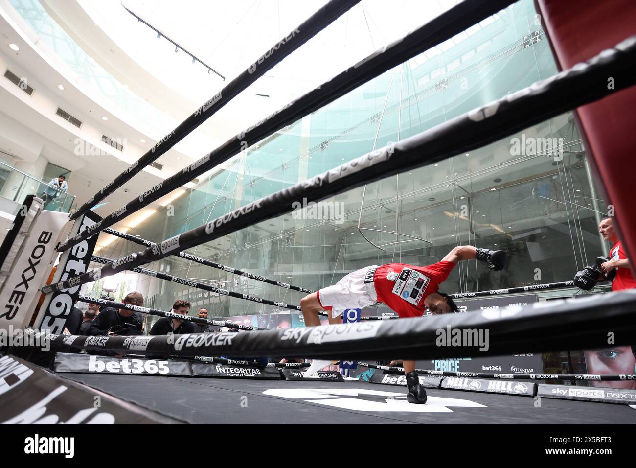 Moses Jolly, heavyweight boxer from Swansea during the public workout ...