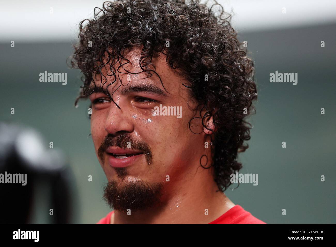 Moses Jolly, heavyweight boxer from Swansea during the public workout ...