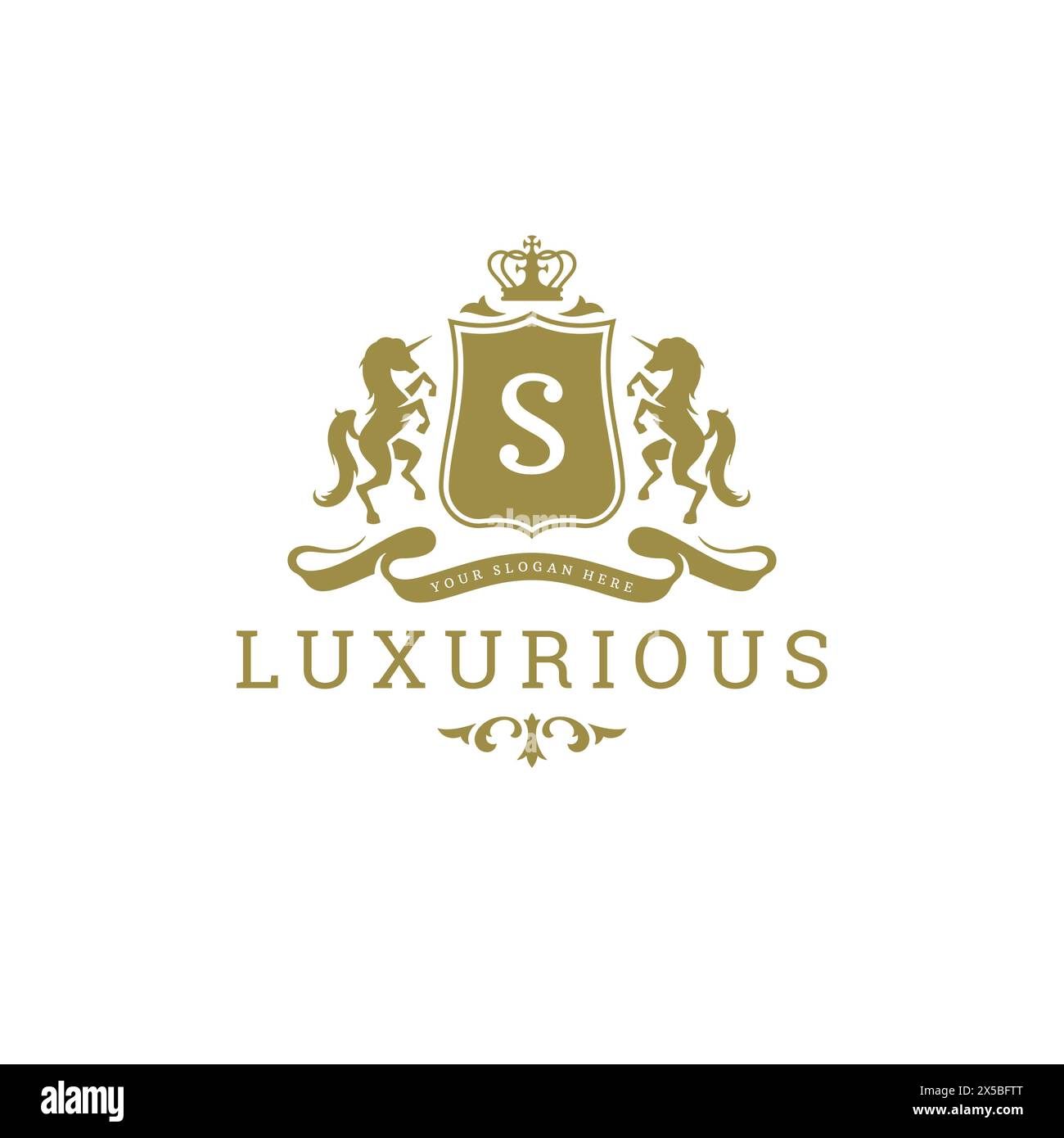 Luxury logo crest template design vector illustration. Royal brand ...