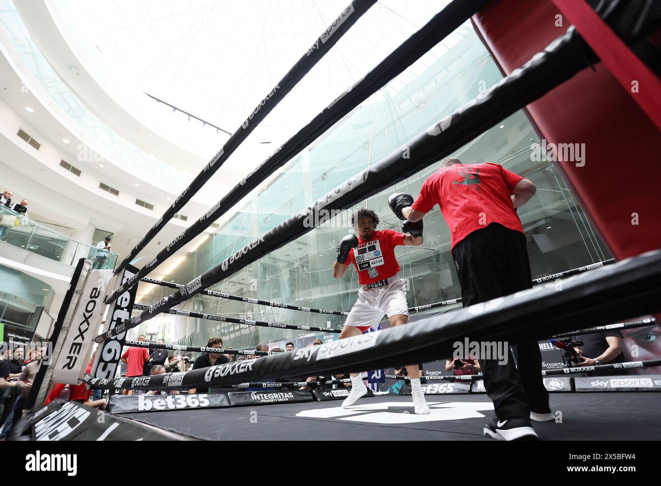 Moses Jolly, heavyweight boxer from Swansea during the public workout ...