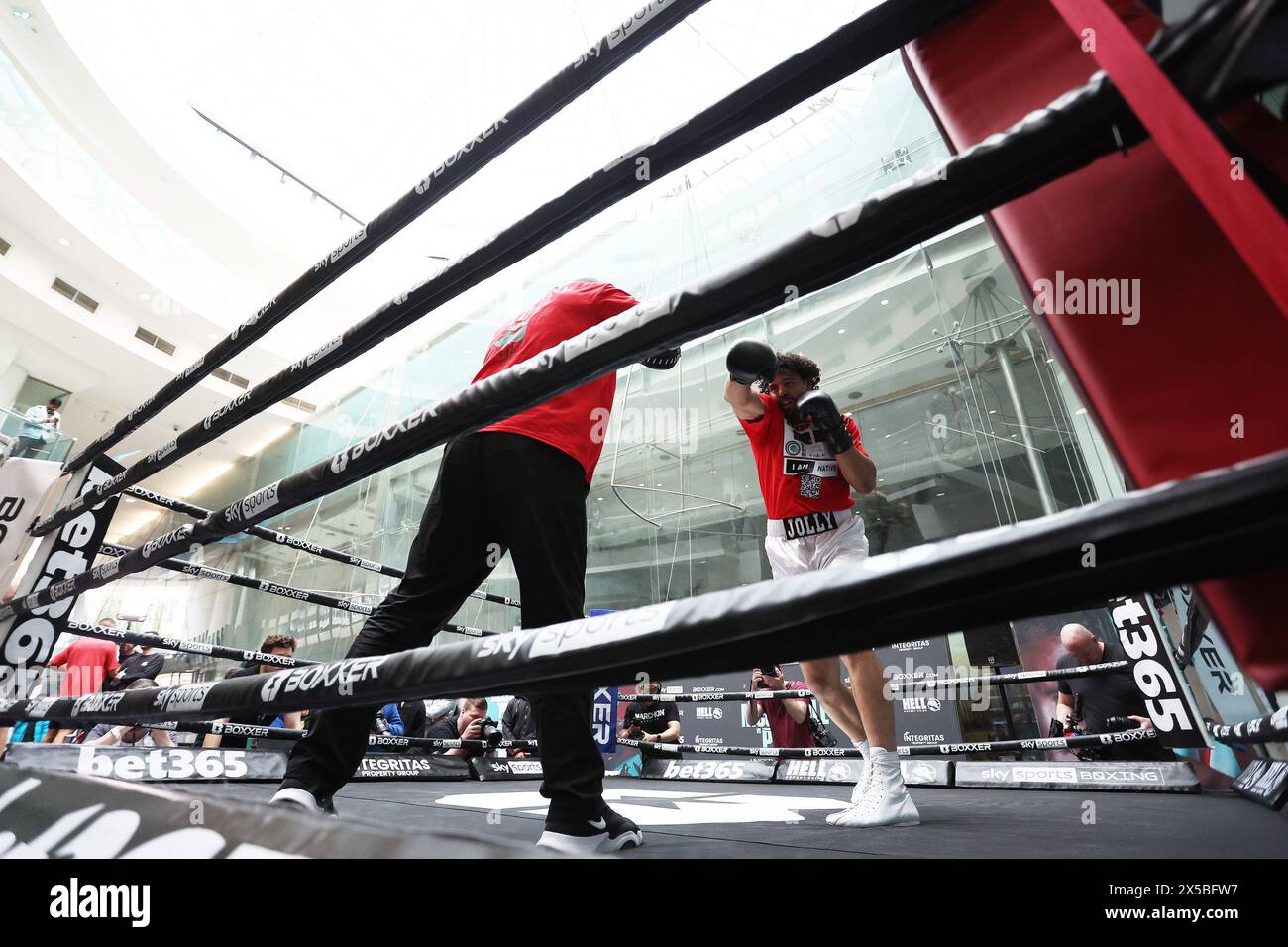 Moses Jolly, heavyweight boxer from Swansea during the public workout ...