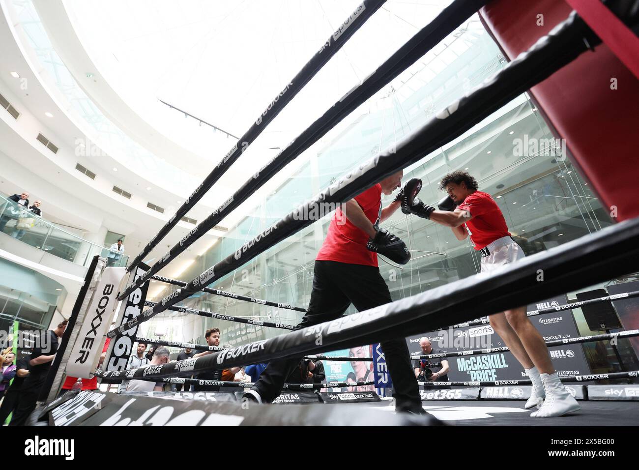 Moses Jolly, heavyweight boxer from Swansea during the public workout ...