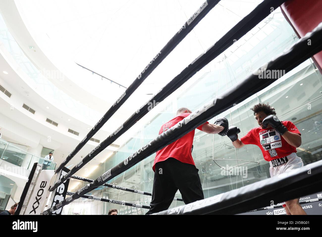Moses Jolly, heavyweight boxer from Swansea during the public workout ...