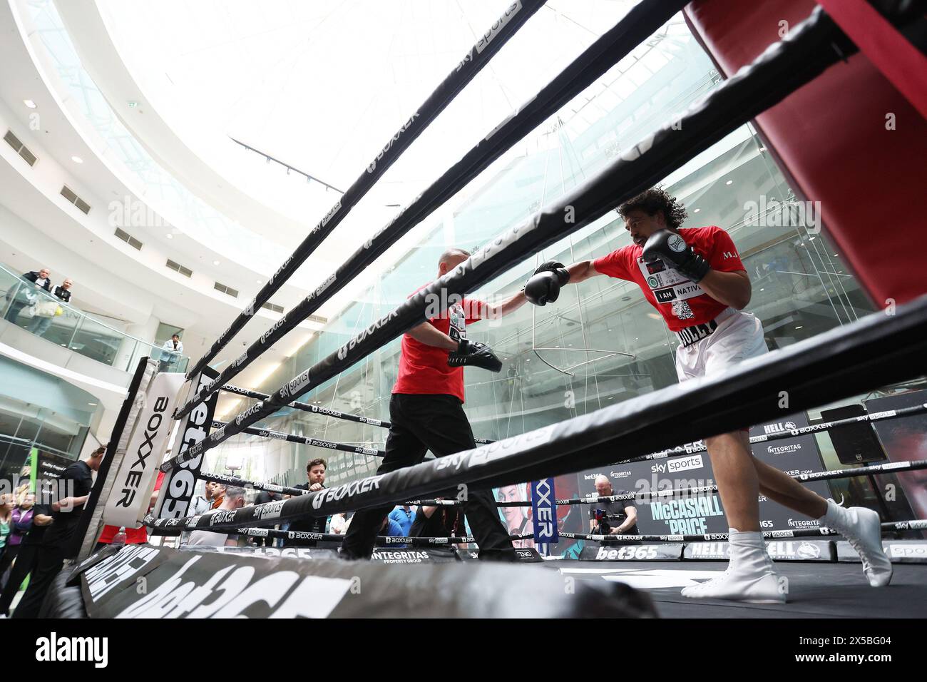 Moses Jolly, heavyweight boxer from Swansea during the public workout ...