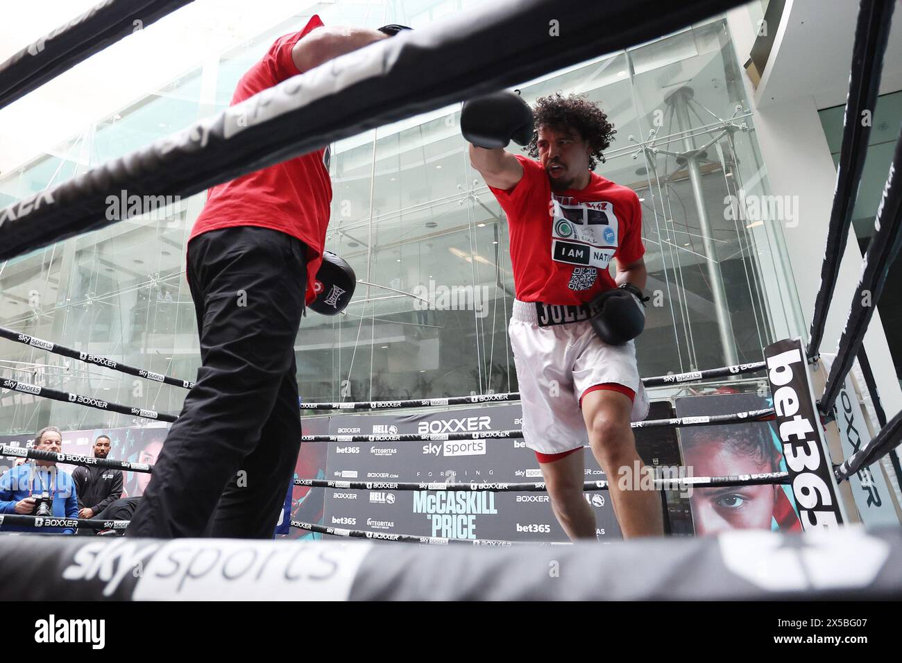 Moses Jolly, heavyweight boxer from Swansea during the public workout ...