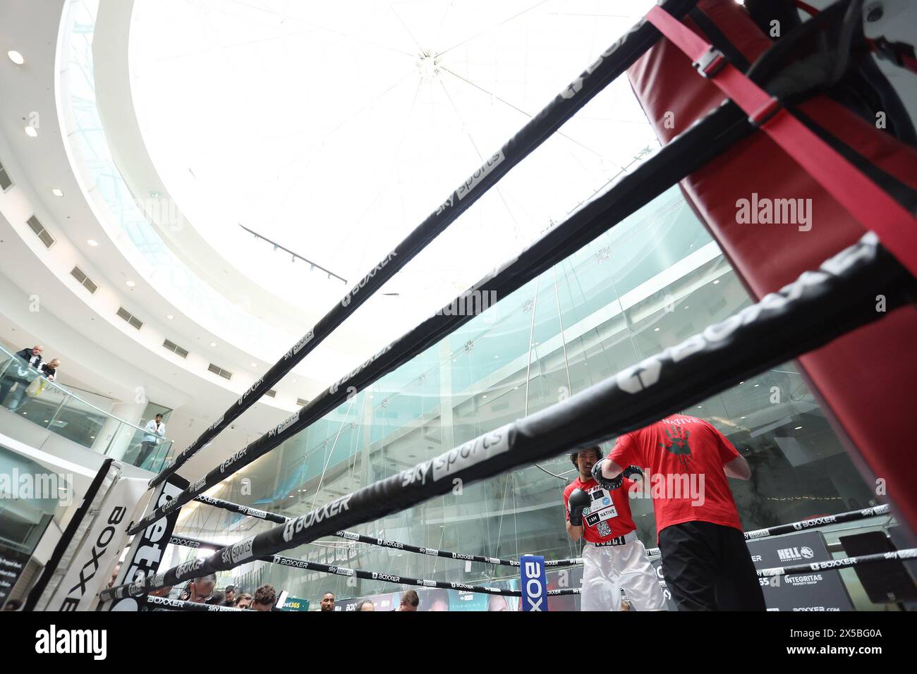 Moses Jolly, heavyweight boxer from Swansea during the public workout ...
