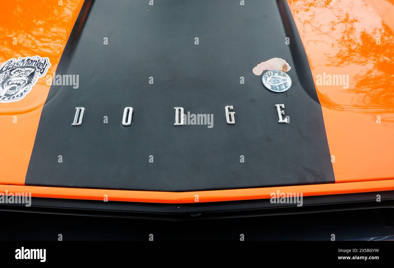 Oldtimer Dodge hood. Dodge is a brand of cars produced by the American ...