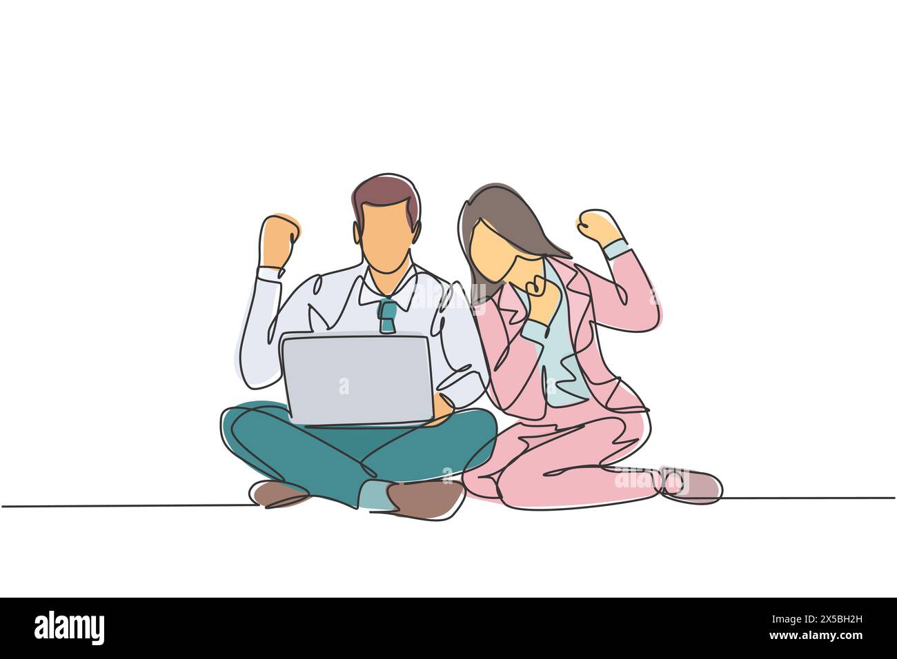 Business couple celebrating success Stock Vector Images - Alamy