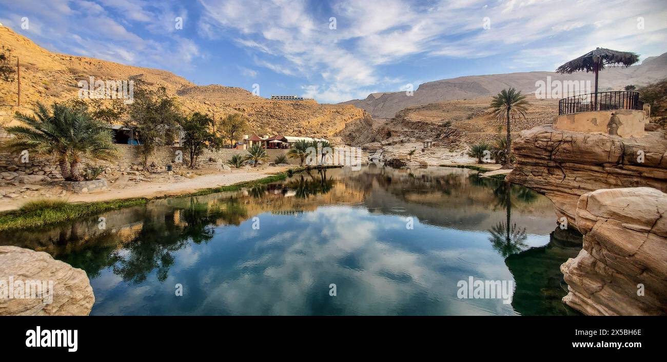 Water pools in the canyon, Wadi Bani Khalid, Oman Stock Photo - Alamy