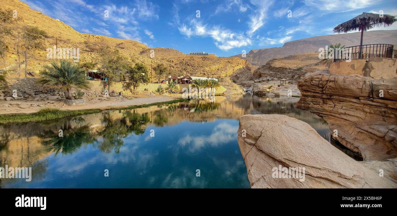 Water pools in the canyon, Wadi Bani Khalid, Oman Stock Photo - Alamy