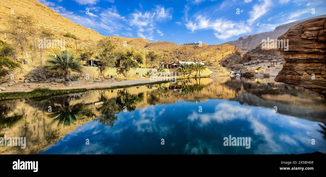 Water pools in the canyon, Wadi Bani Khalid, Oman Stock Photo - Alamy