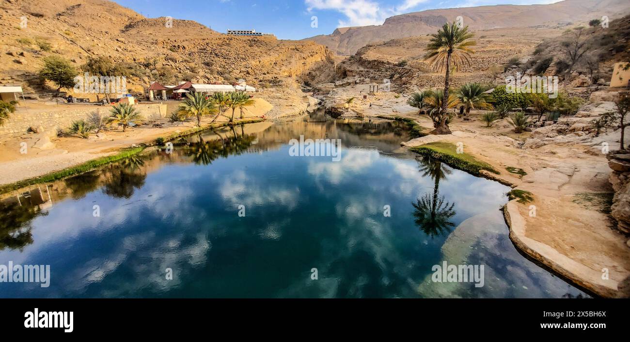 Water pools in the canyon, Wadi Bani Khalid, Oman Stock Photo - Alamy