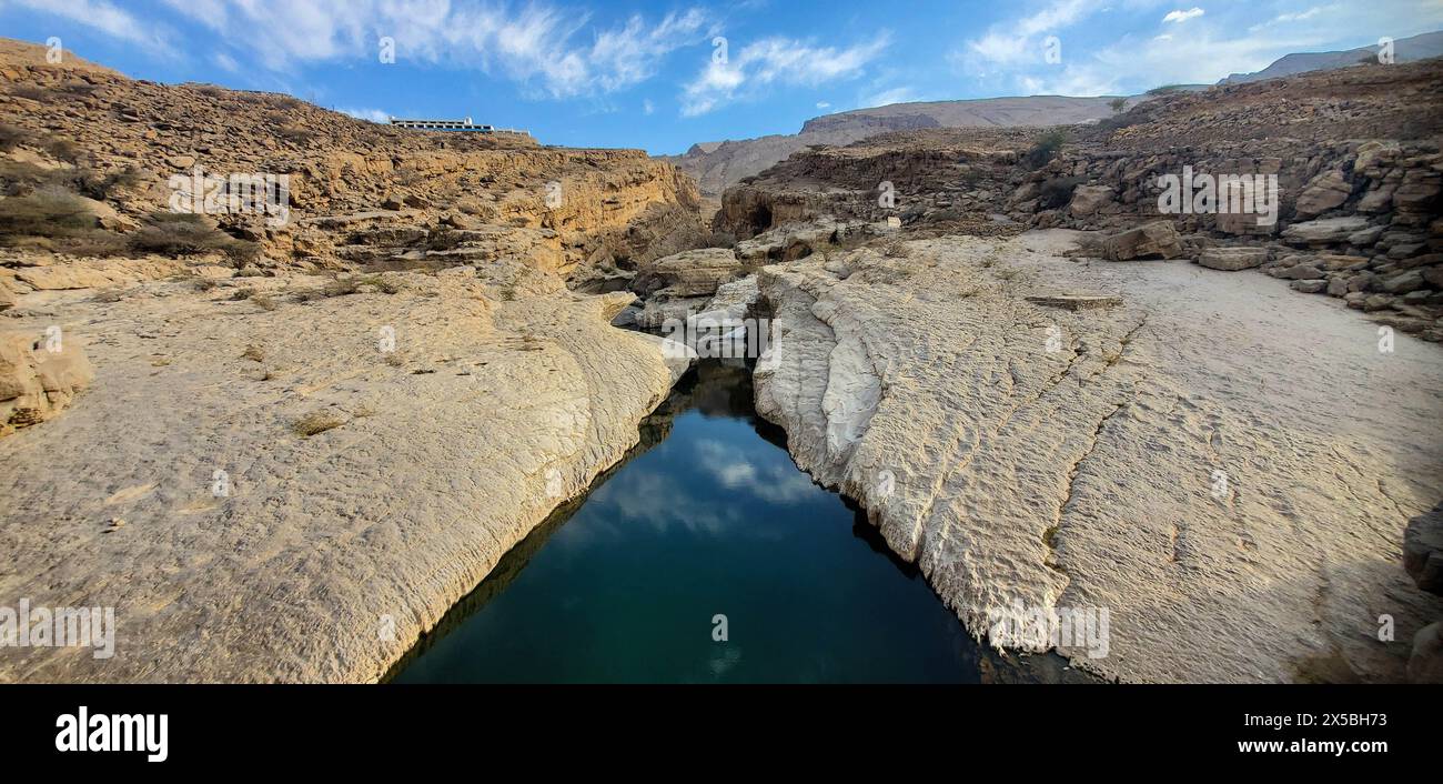 Beautiful slot canyon and pool, Wadi Bani Khalid, Oman Stock Photo - Alamy