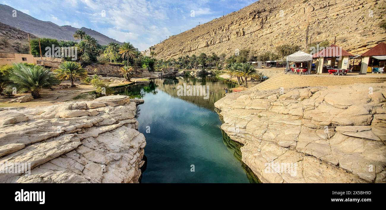 Water pools in the canyon, Wadi Bani Khalid, Oman Stock Photo - Alamy