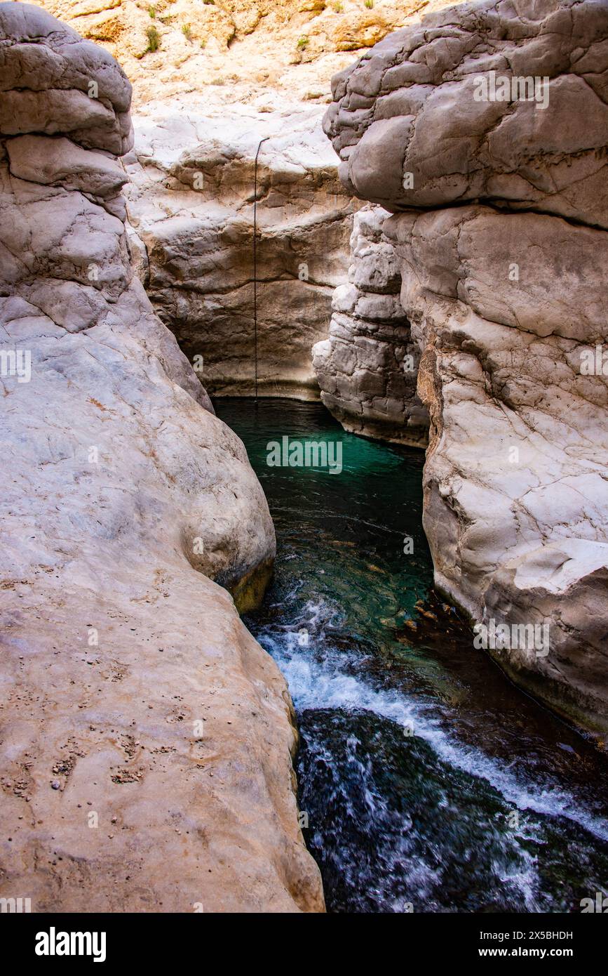 Beautiful slot canyon and pool, Wadi Bani Khalid, Oman Stock Photo - Alamy