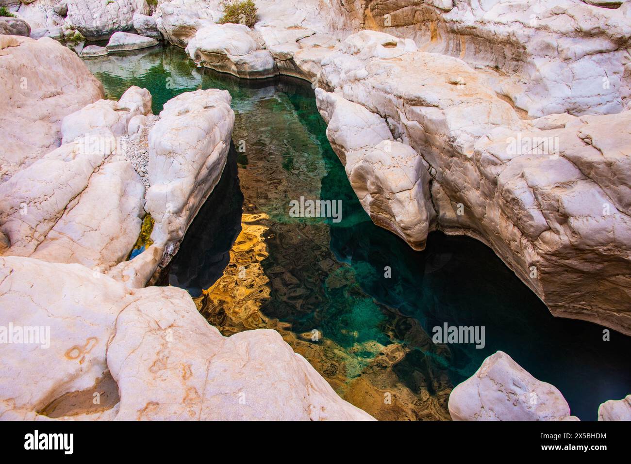 Beautiful slot canyon and pool, Wadi Bani Khalid, Oman Stock Photo - Alamy
