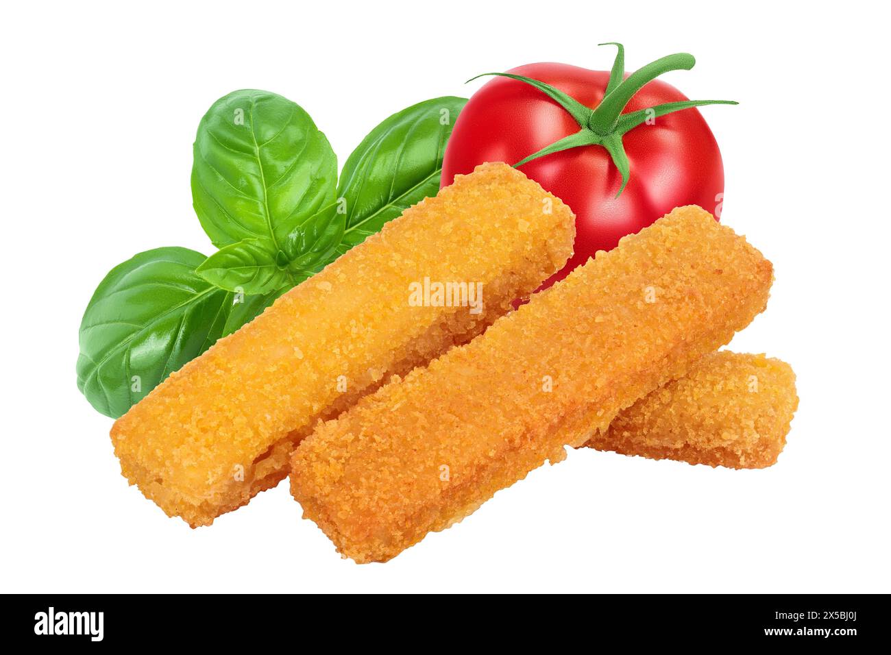 Fish finger or stick isolated on white background with full depth of ...