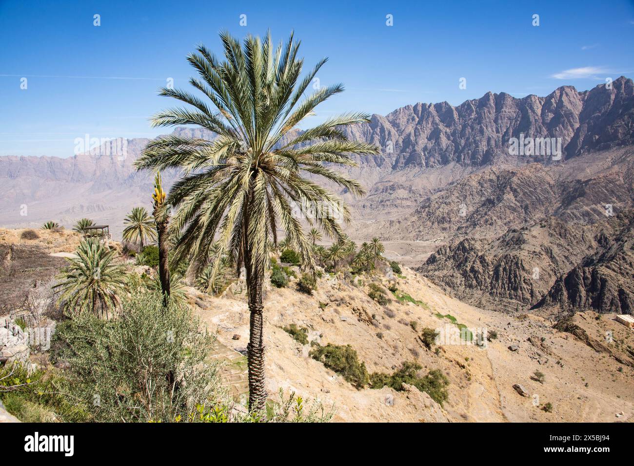 Hadash-Wakan route in the Western Hajar Mountains, Wakan, Oman Stock ...