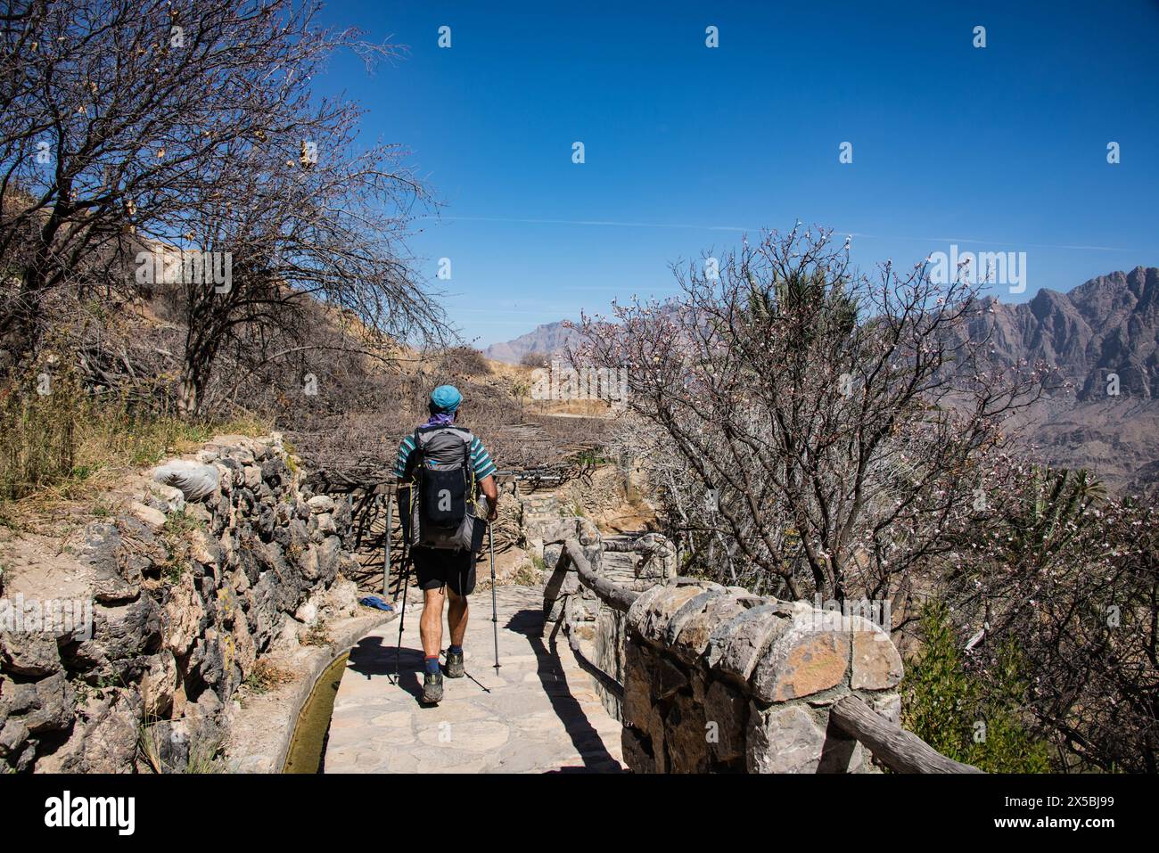 Hadash-Wakan route in the Western Hajar Mountains, Wakan, Oman Stock ...