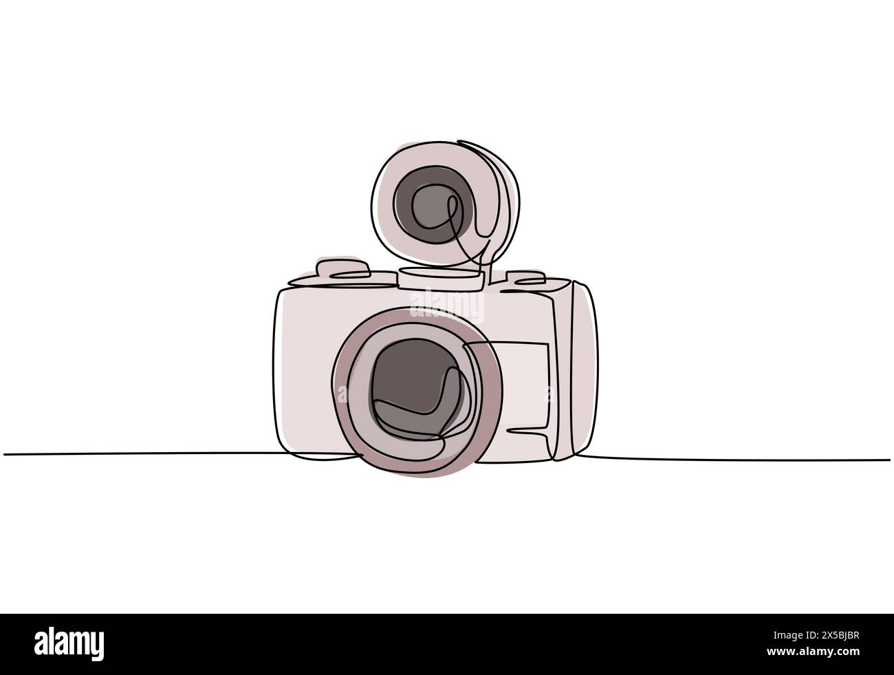 One single line drawing of old retro lomo plastic photo camera. Vintage ...
