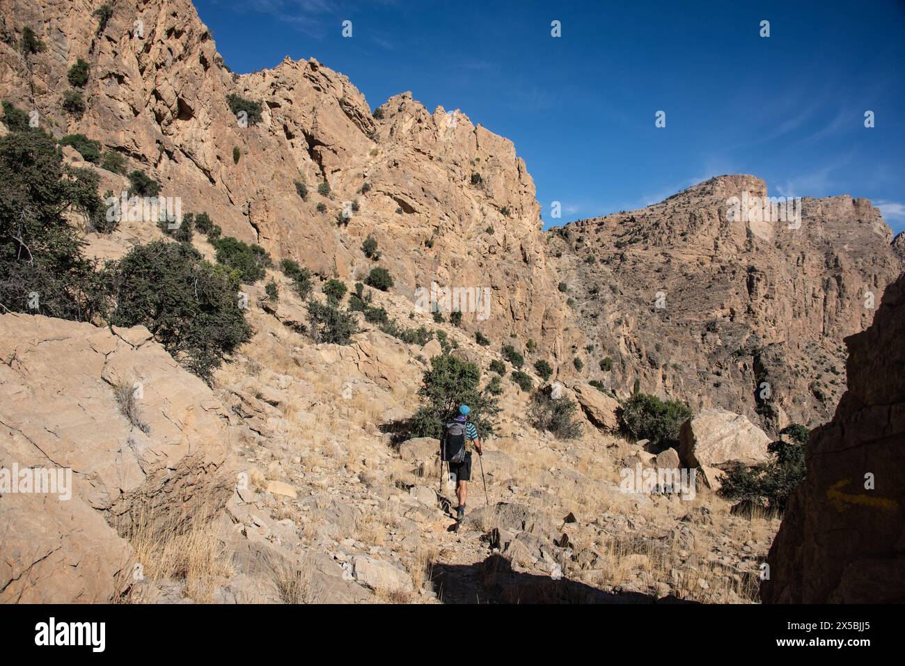 Descending the Hadash-Wakan route in the Western Hajar Mountains, Wakan ...
