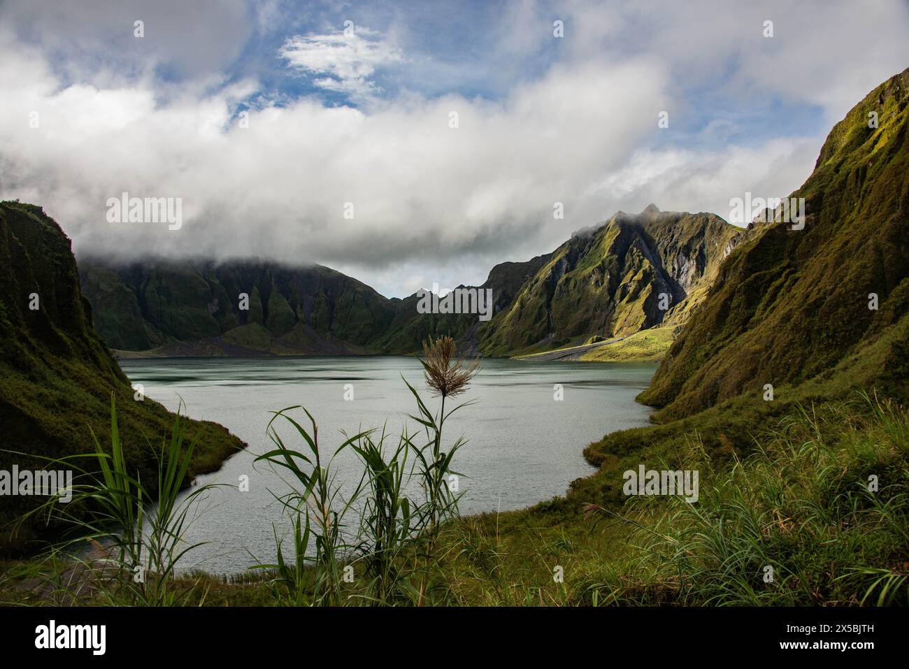 View of Lake Pinatubo, crater lake at Mount Pinatubo, Zambales, Luzon ...