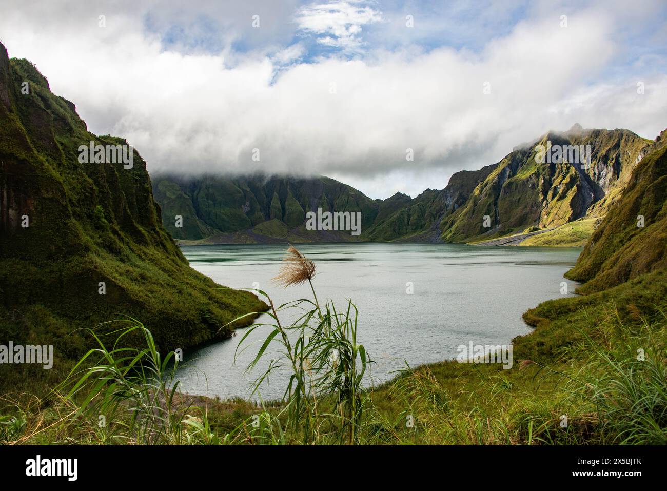 View of Lake Pinatubo, crater lake at Mount Pinatubo, Zambales, Luzon ...