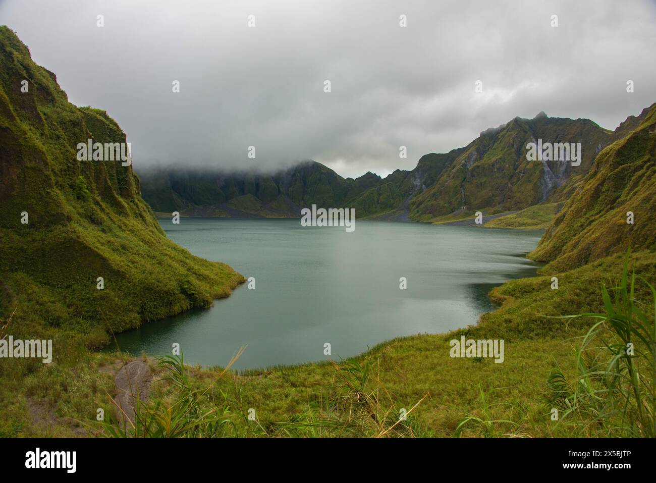 View of Lake Pinatubo, crater lake at Mount Pinatubo, Zambales, Luzon ...