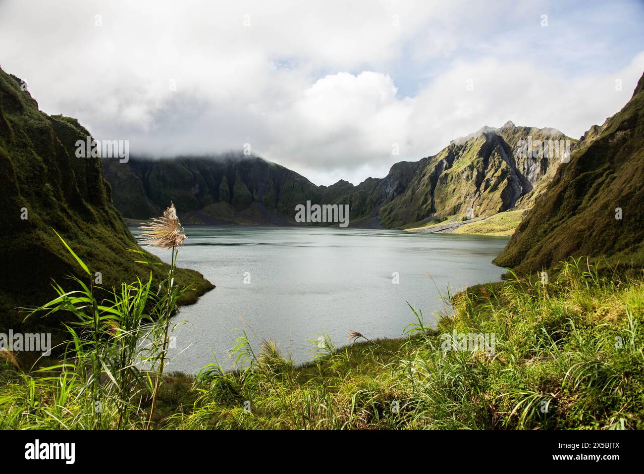 View of Lake Pinatubo, crater lake at Mount Pinatubo, Zambales, Luzon ...