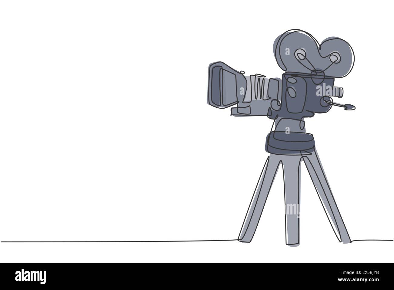 One continuous line drawing of retro old classic video recorder ...