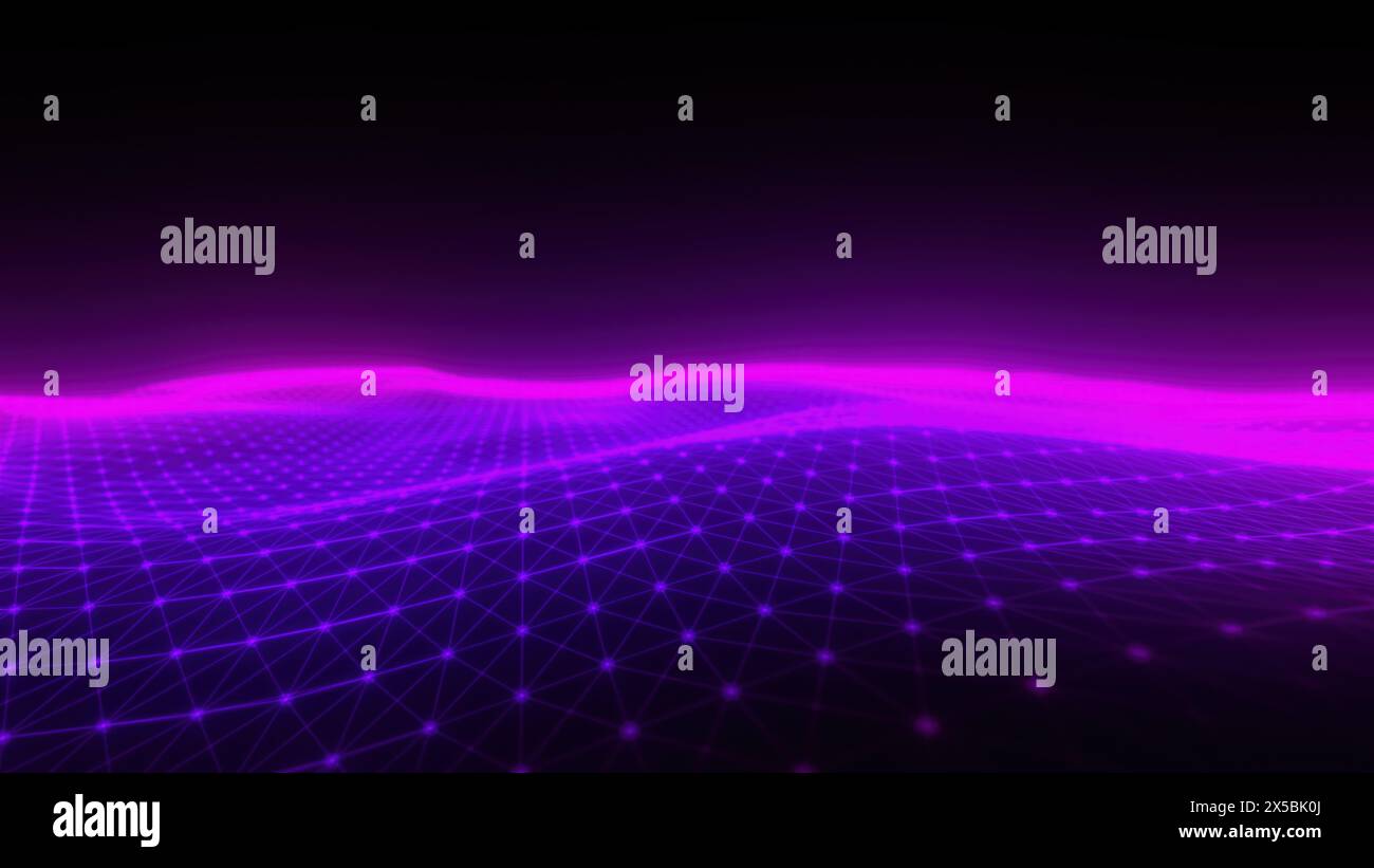 Connection dots with purple lines and dots. Computer generated 3d ...