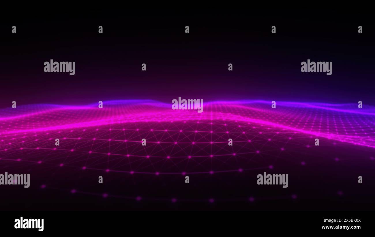 Connection dots with purple lines and dots. Computer generated 3d ...