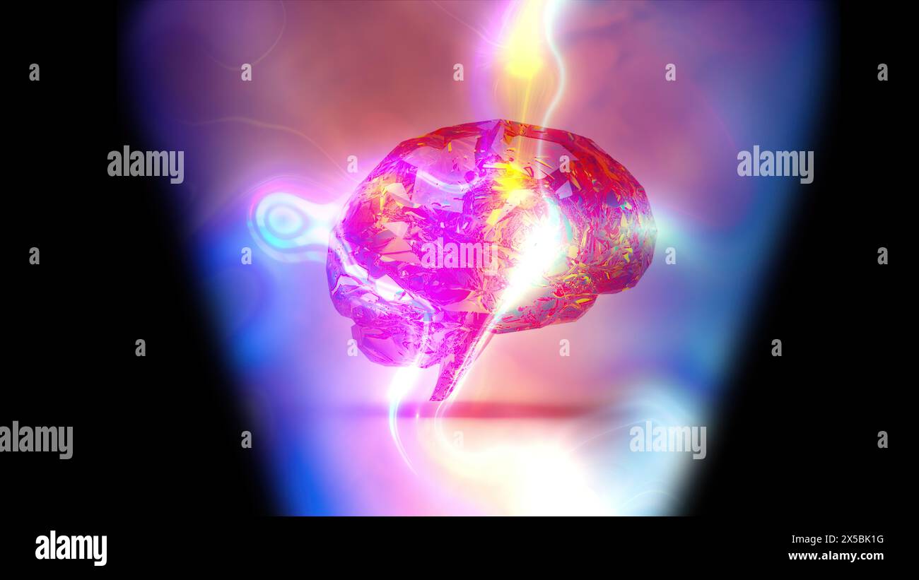 Magic brain with smoke and light. Computer generated 3d render Stock ...