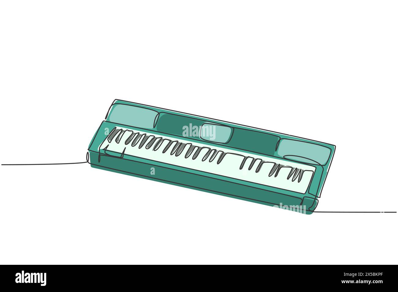 Single continuous line drawing of electric synthesizer. Music ...