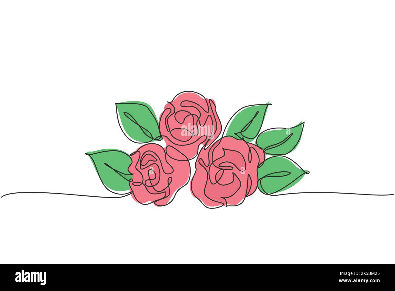 Simple rose line drawing hi-res stock photography and images - Alamy