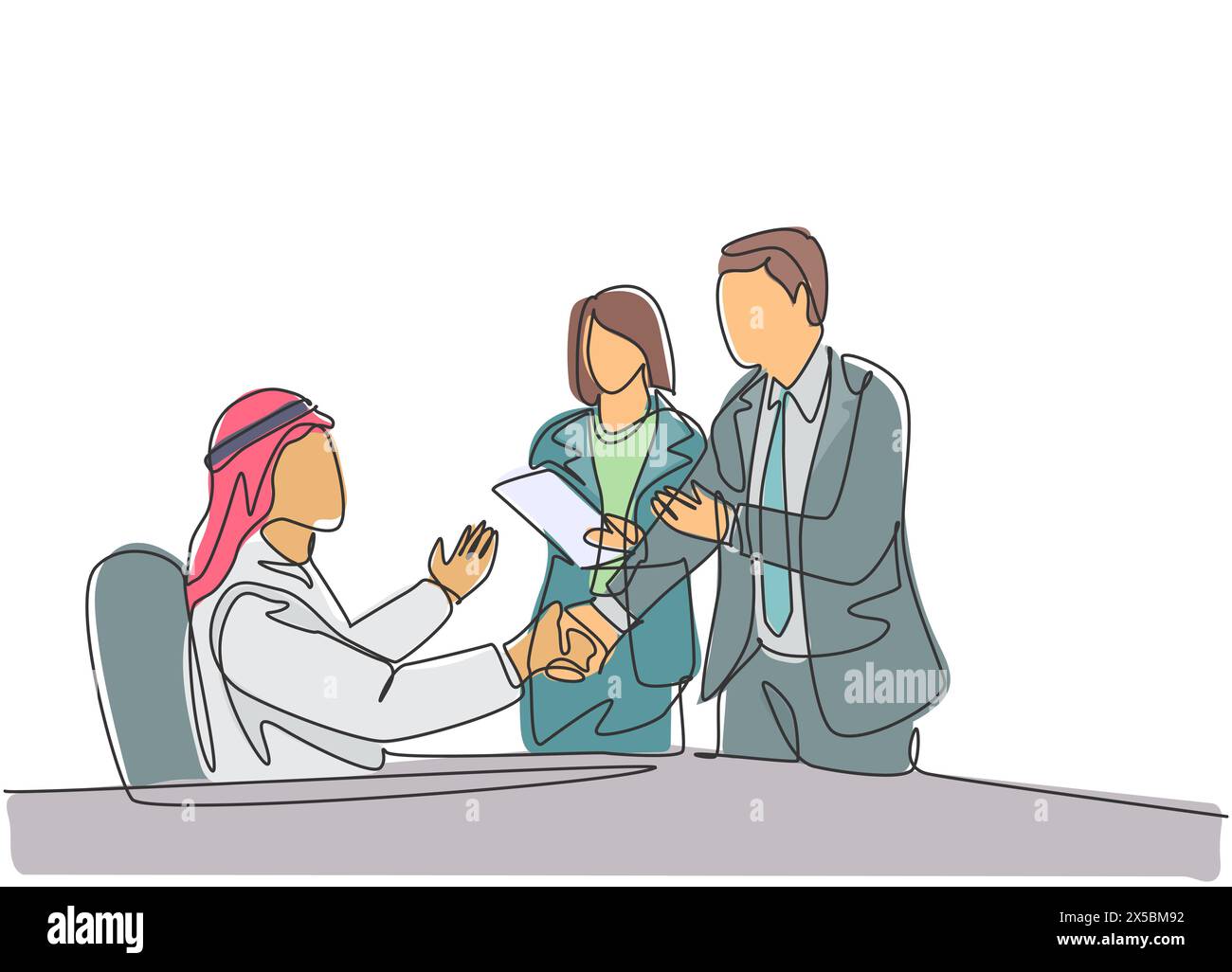 Single continuous line drawing of young happy male guitarist playing ...