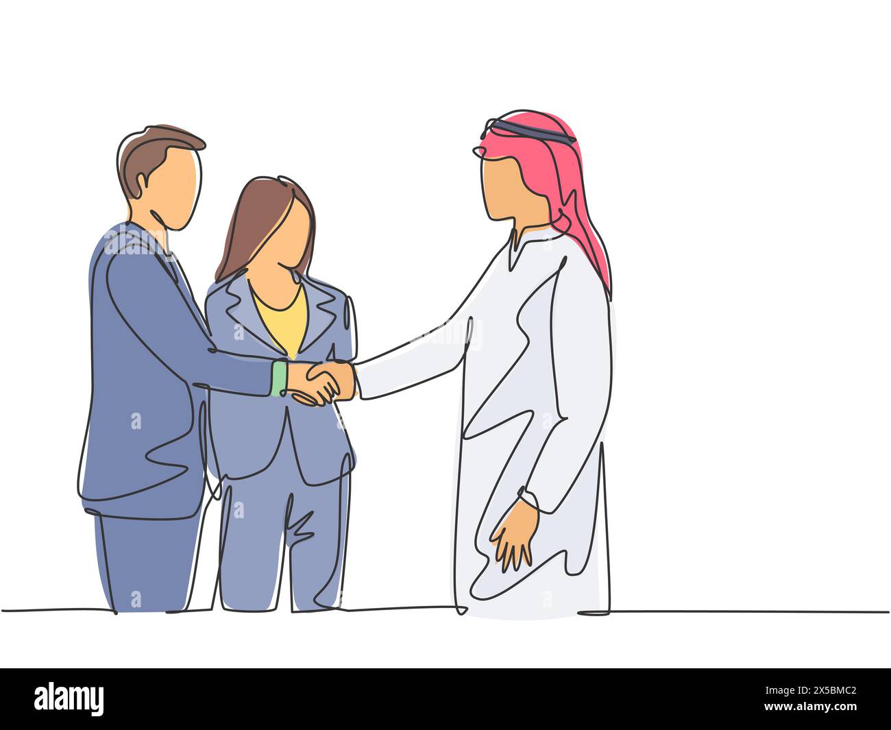 One single line drawing of young happy female singer holding a ...