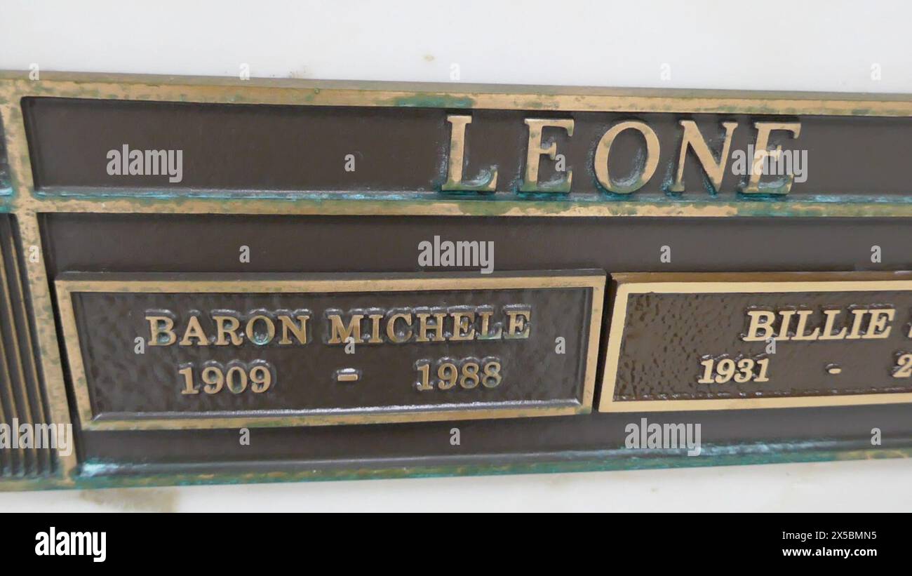 Santa Monica, California, USA 6th May 2024 Wrestler Baron Michele Leone Grave in Mausoleum at ...