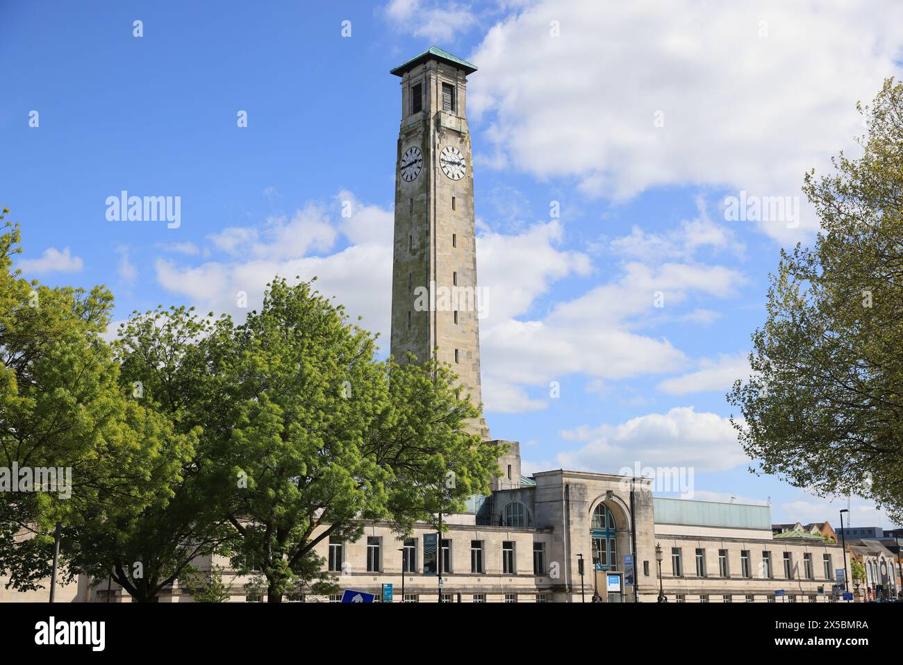 Victorian clock tower in the Civic Centre, designed in the Classical ...