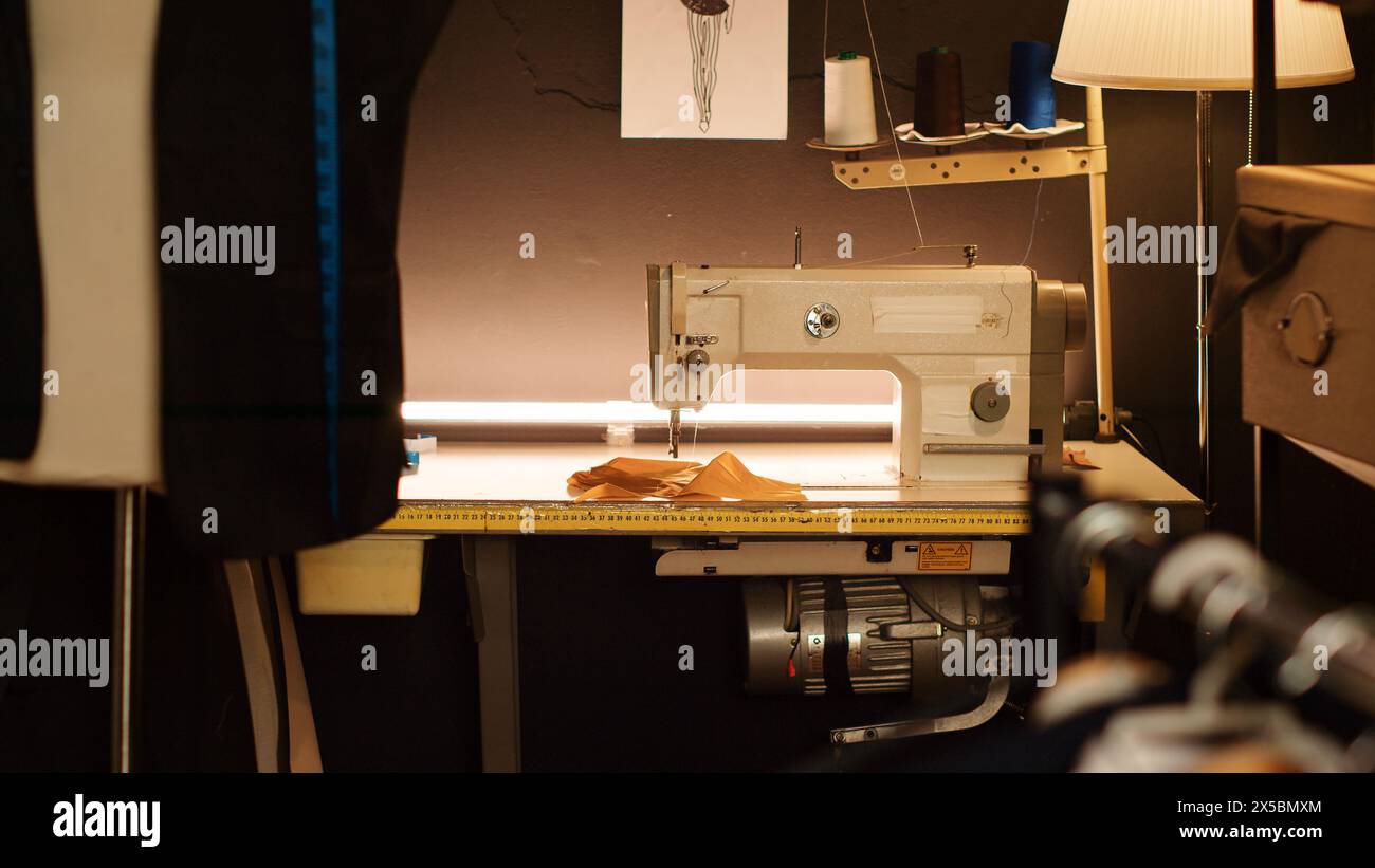 Industrial sewing machine workstation fashion hi-res stock photography ...
