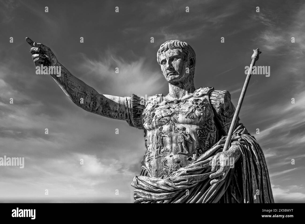 Julius Caesar, ancient statue in Rome, Italy. Concept for leadership ...