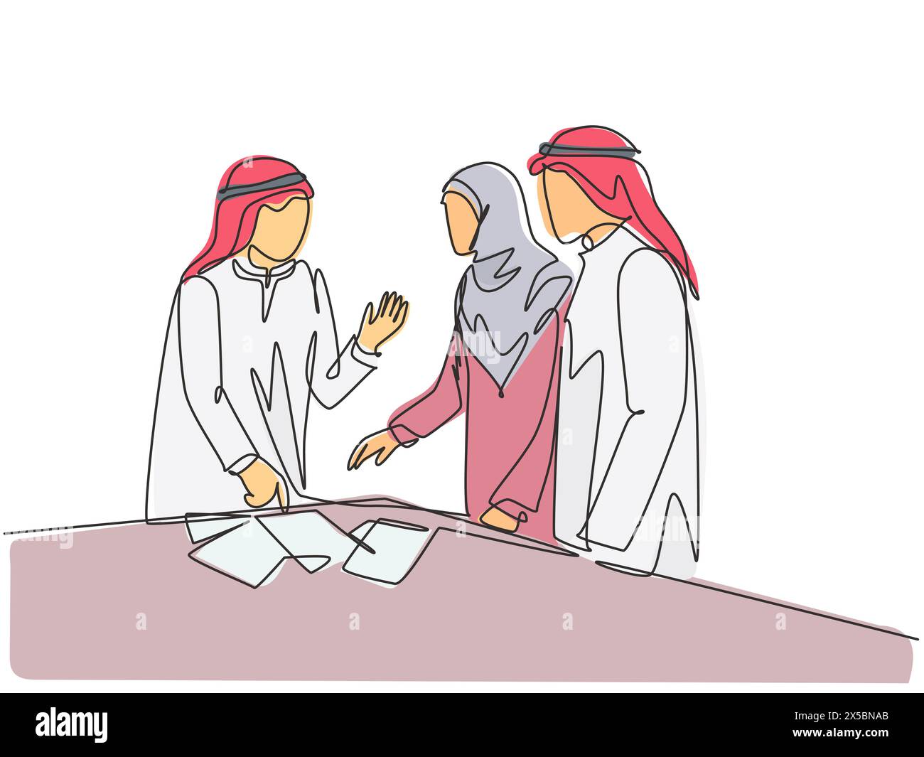 Arab businessman discussing work team Stock Vector Images - Alamy