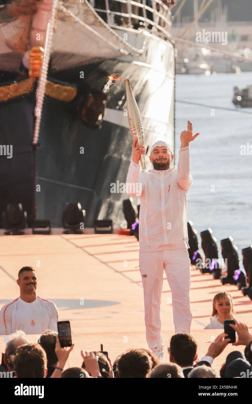 French rapper Julien Mari aka Jul lights the Olympic and Paralympic ...