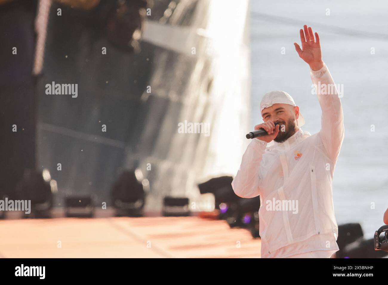 French rapper Julien Mari aka Jul lights the Olympic and Paralympic ...