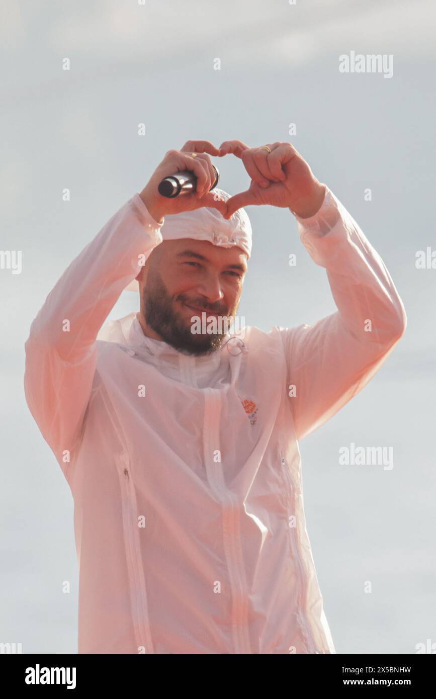 French rapper Julien Mari aka Jul lights the Olympic and Paralympic ...