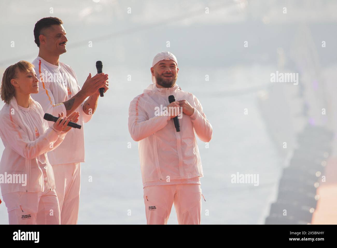 French rapper Julien Mari aka Jul lights the Olympic and Paralympic ...